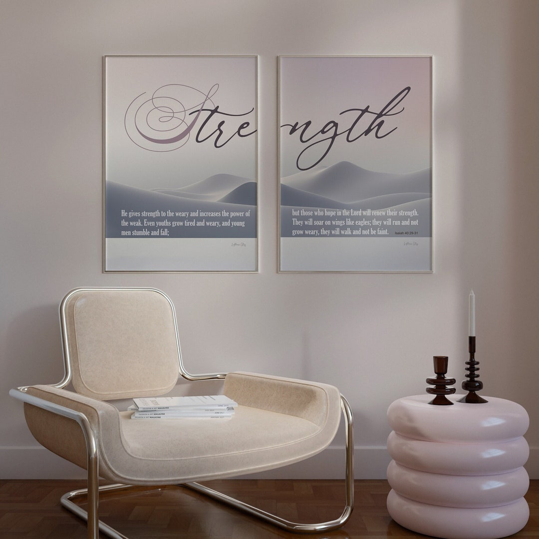 Isaiah 40:29-31 Bible Verse Wall Art Set of 2 Prints Bible Quote Poster ...