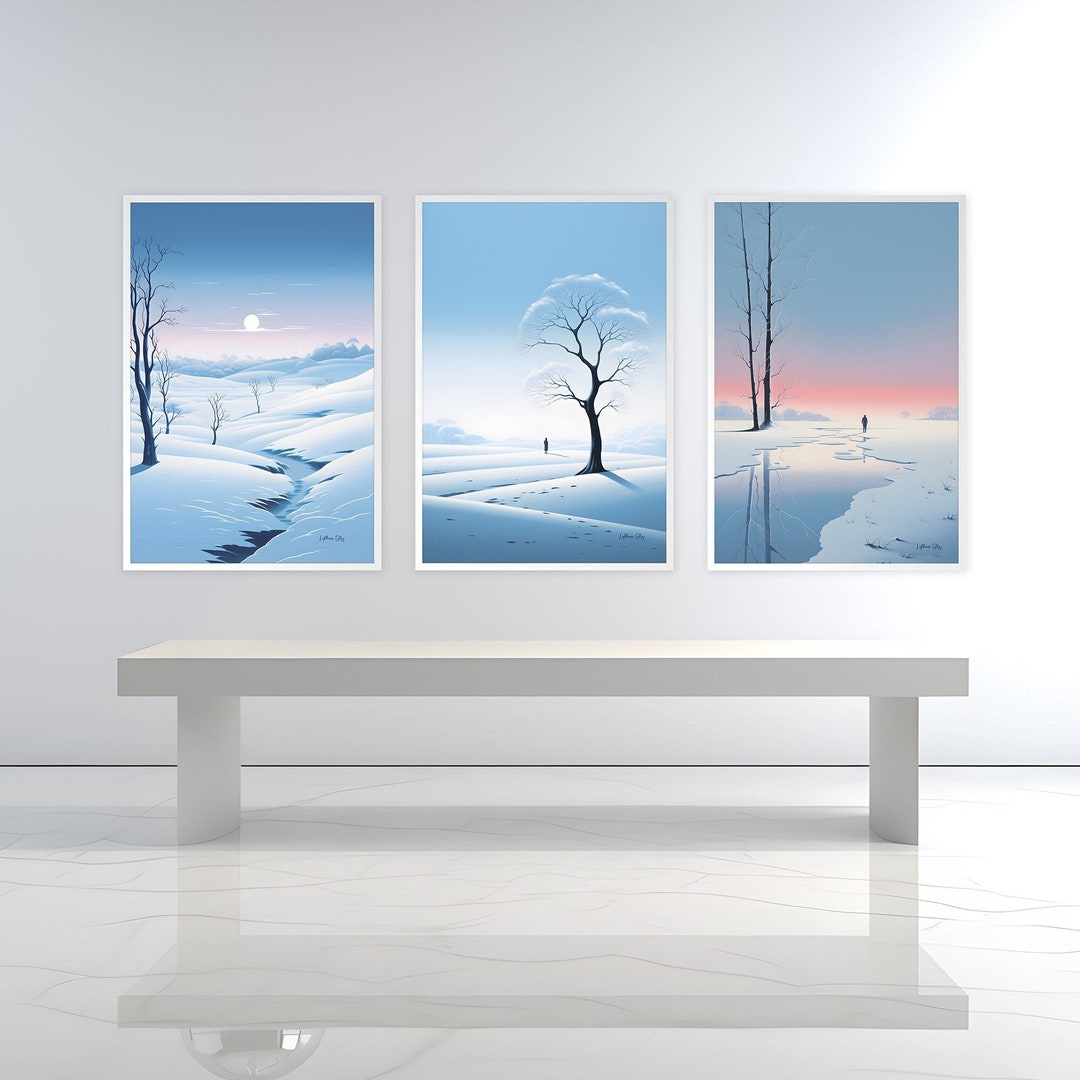 Winter Scene Printable Wall Art, Snow Landscape Nature Wall Decor ...