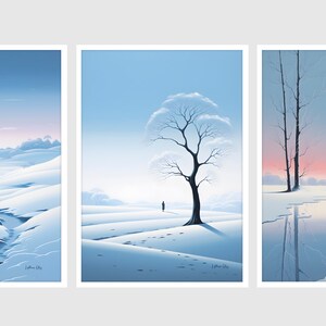 Winter Scene Printable Wall Art, Snow Landscape Nature Wall Decor ...