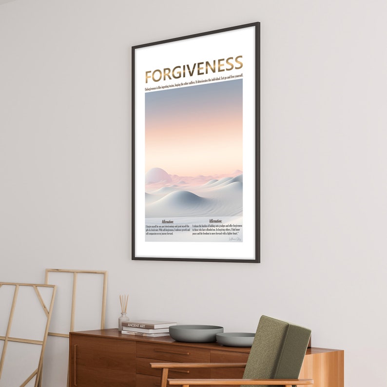 Forgiveness Art Printables, Letting Go Affirmation Inspirational Poster ...