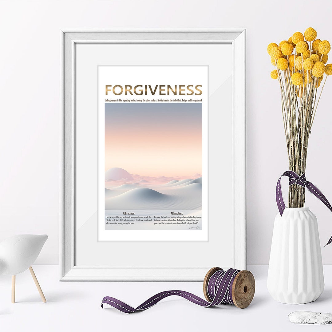 Forgiveness Art Printables, Letting Go Affirmation Inspirational Poster ...