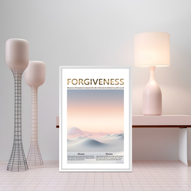 Forgiveness Art Printables, Letting Go Affirmation Inspirational Poster ...