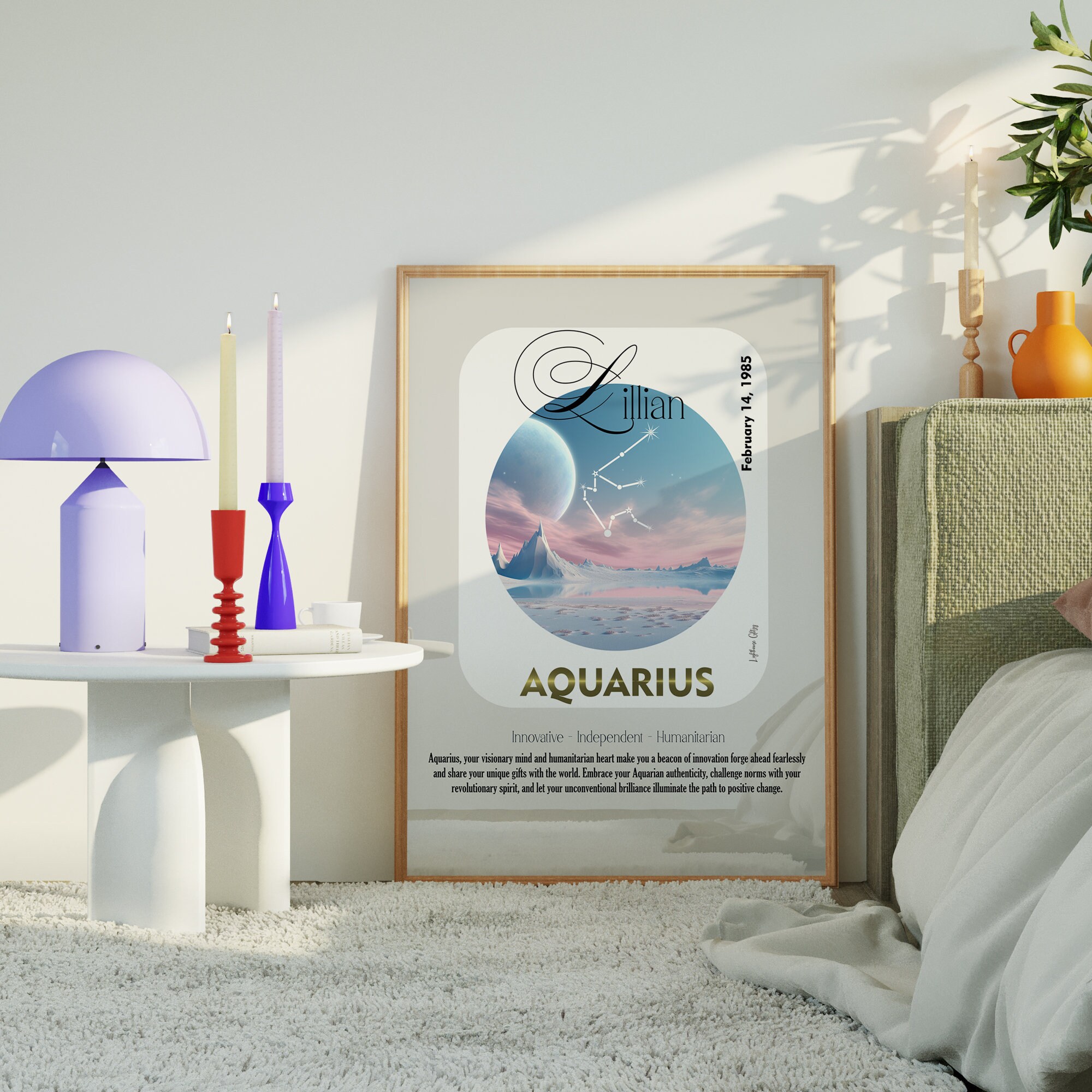 Personalised Zodiac Sign Print, Custom Astrology Poster, Custom Zodiac ...