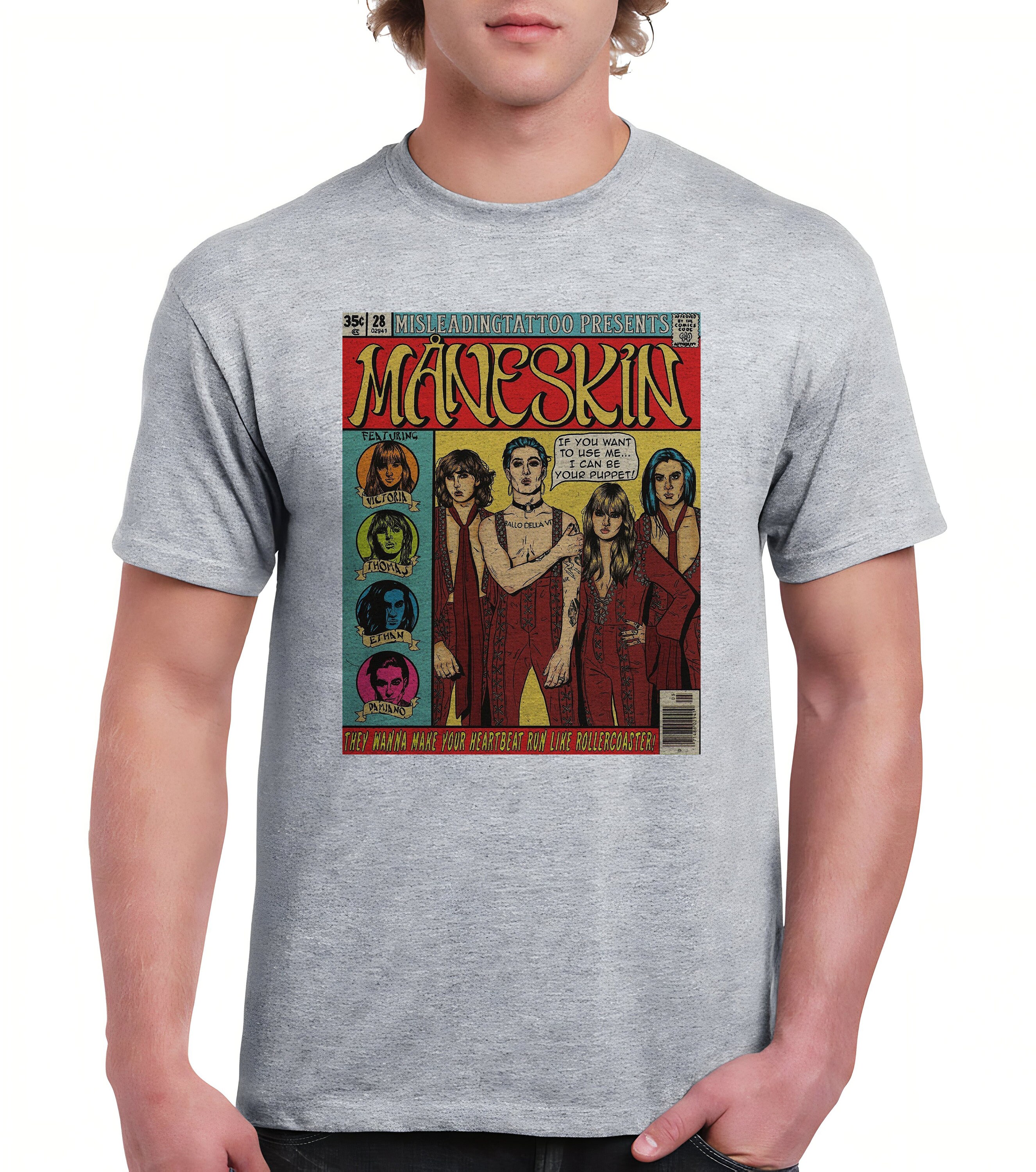Maneskin Band Cartoon Drawing Magazine Poster Print Unisex - Etsy
