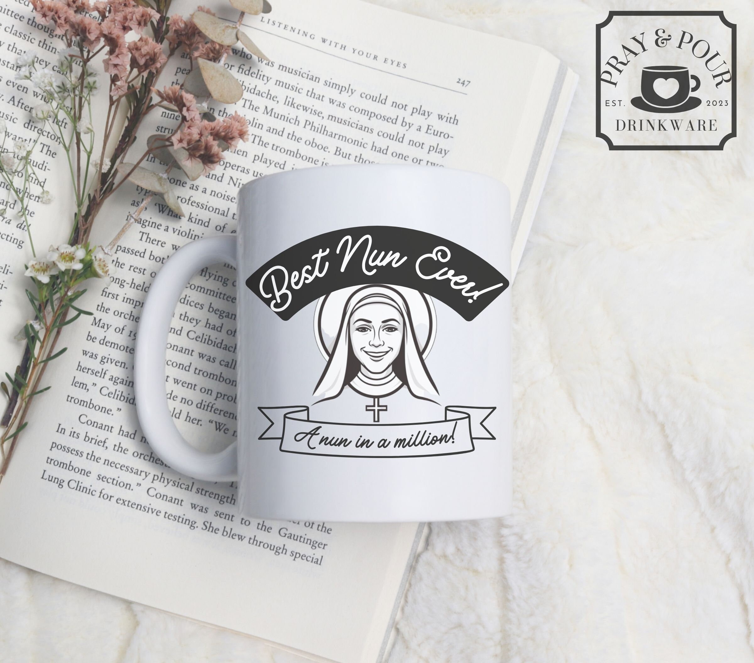 Best Nun Ever Mug Nun Mug Nun Gift Catholic Nun Gift for Nun Novitiate ...