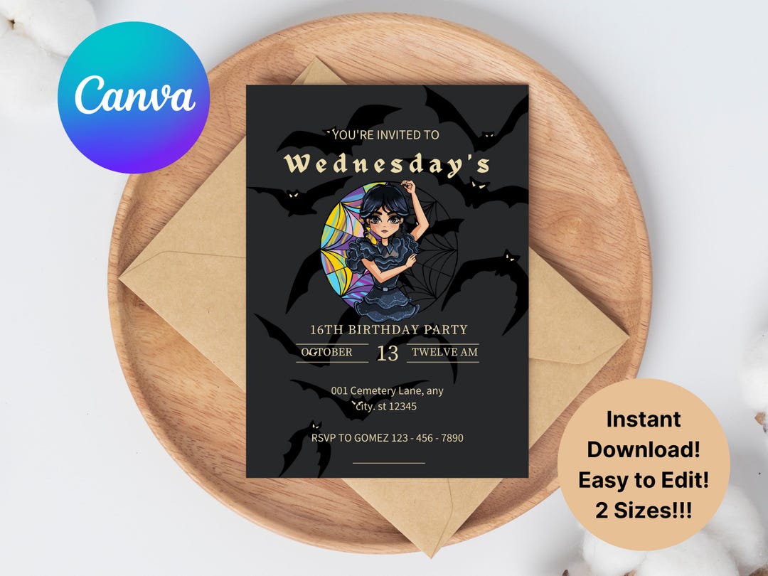 Editable Wednesday Invitation Wednesday Party Invitations Birthday ...