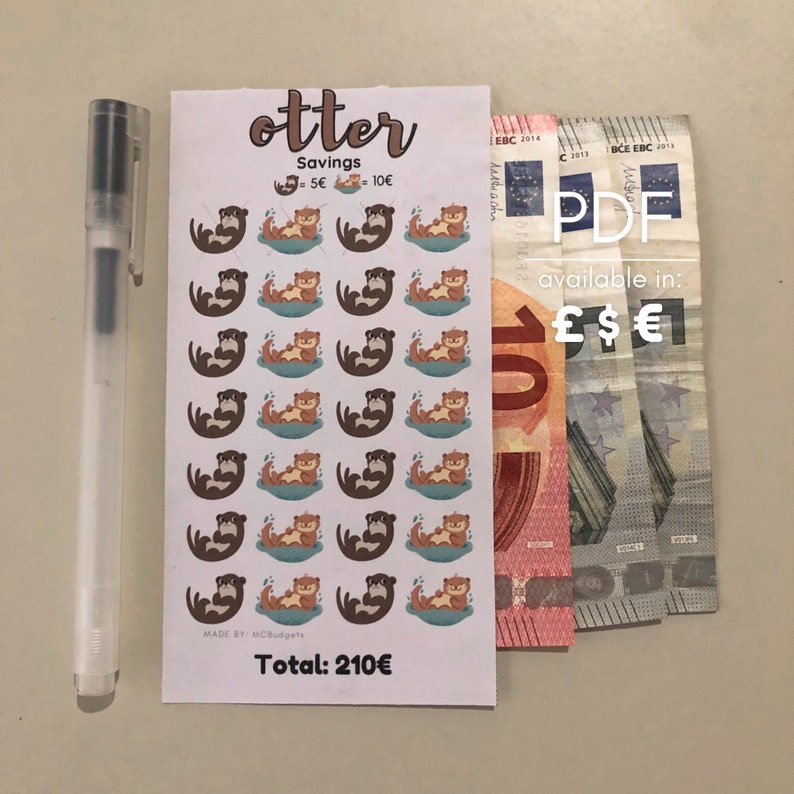 Printable Mini Savings Challenge Otter Money Saving Tracker - Etsy