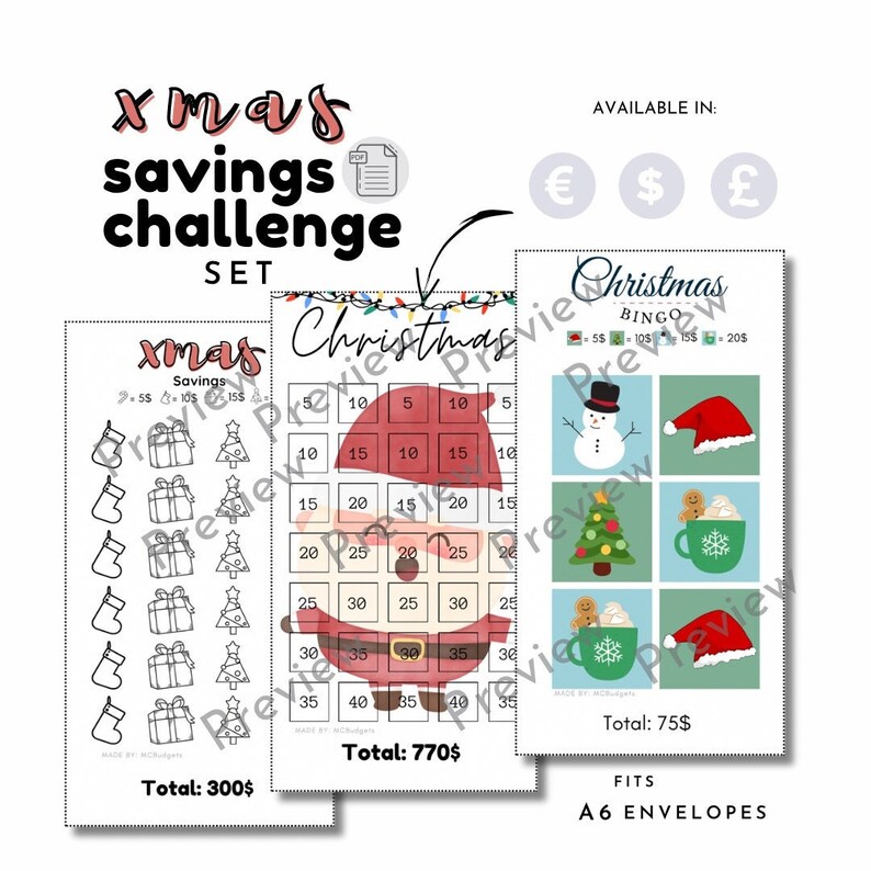 Printable Christmas Mini Savings Challenges Set A6 Savings - Etsy