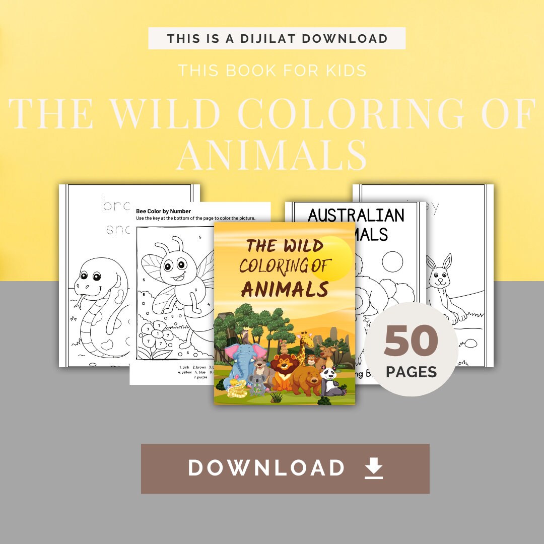 Coloring Book for Kids: the Wild Coloring of Animals Book for Kids ...
