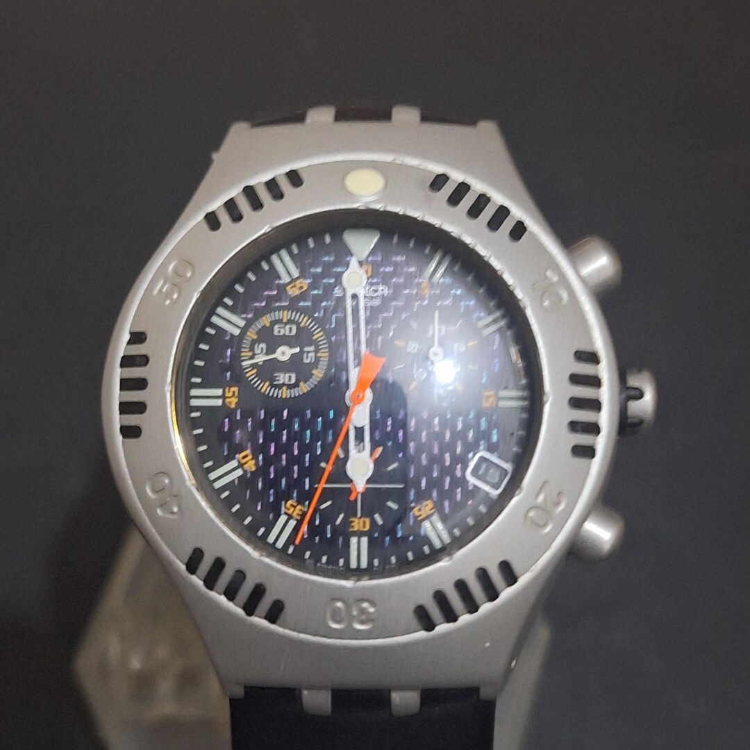 Vintage Diver 200m Men's Chronograph QUARTZ Watch "swatch"irony/carbon ...