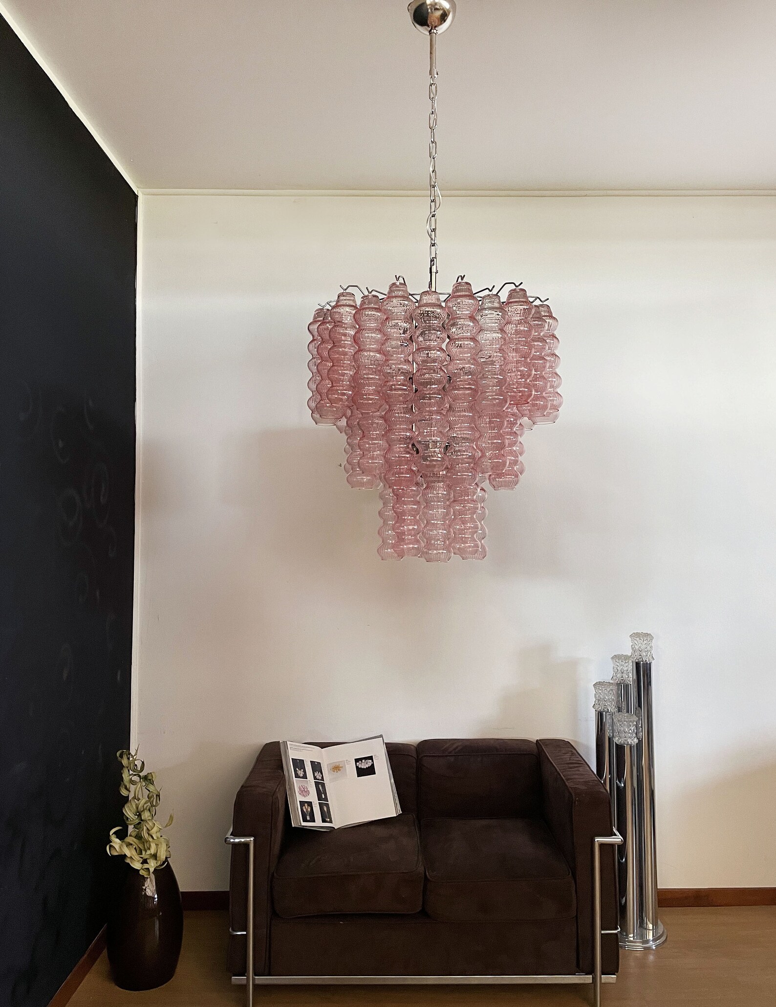 Three-tier Murano Glass Tube Chandelier 48 PINK GLASSES - Etsy