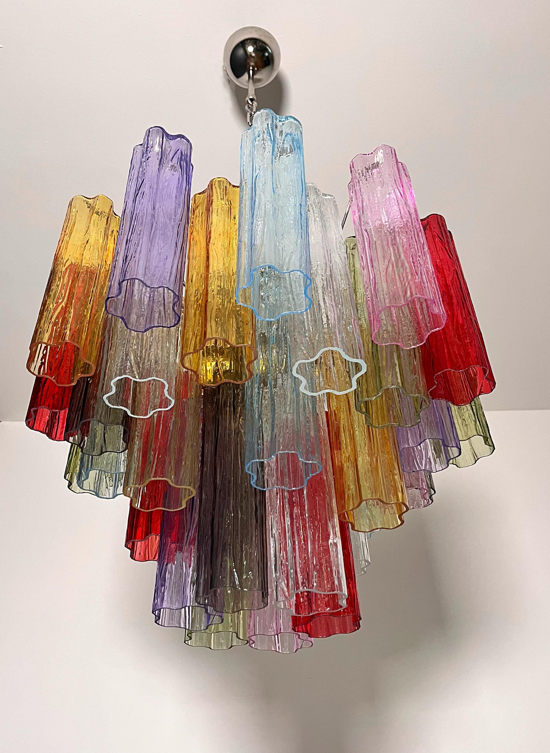 Fantastic Murano Glass Tube Chandelier 36 Multicolored Glass Tubes - Etsy