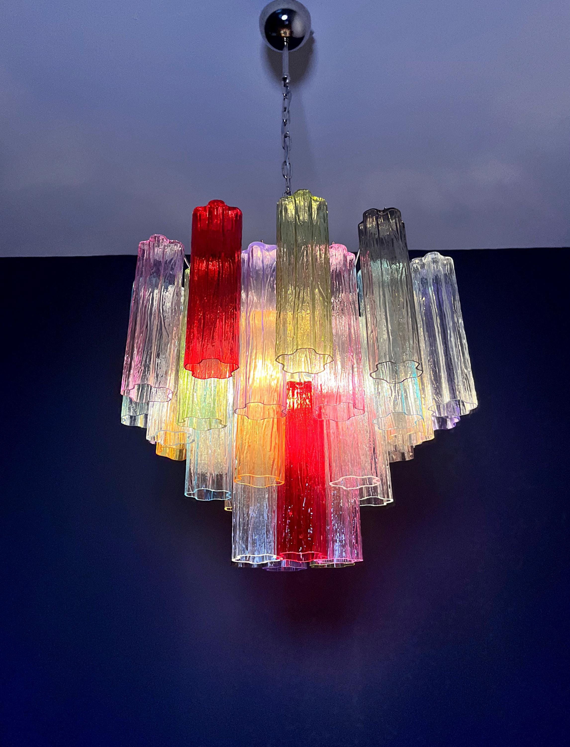 Fantastic Murano Glass Tube Chandelier 36 Multicolored Glass Tubes - Etsy