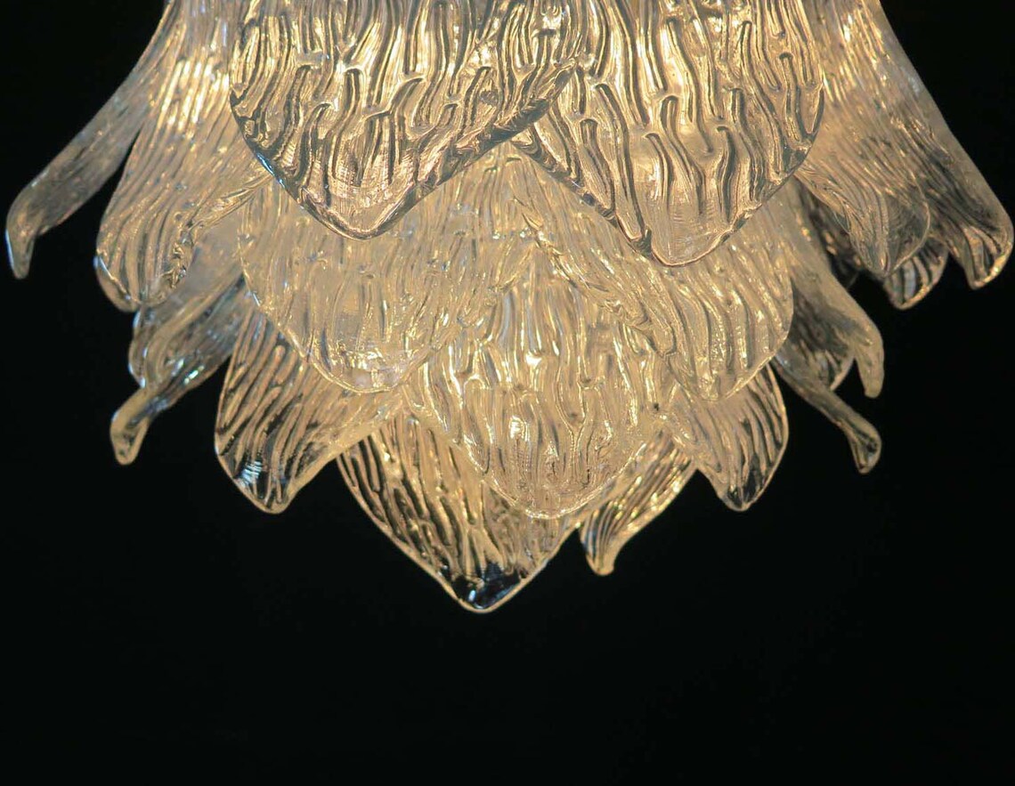 Italian Murano Glass Chandelier - 38 Trasparent Glasses - Etsy
