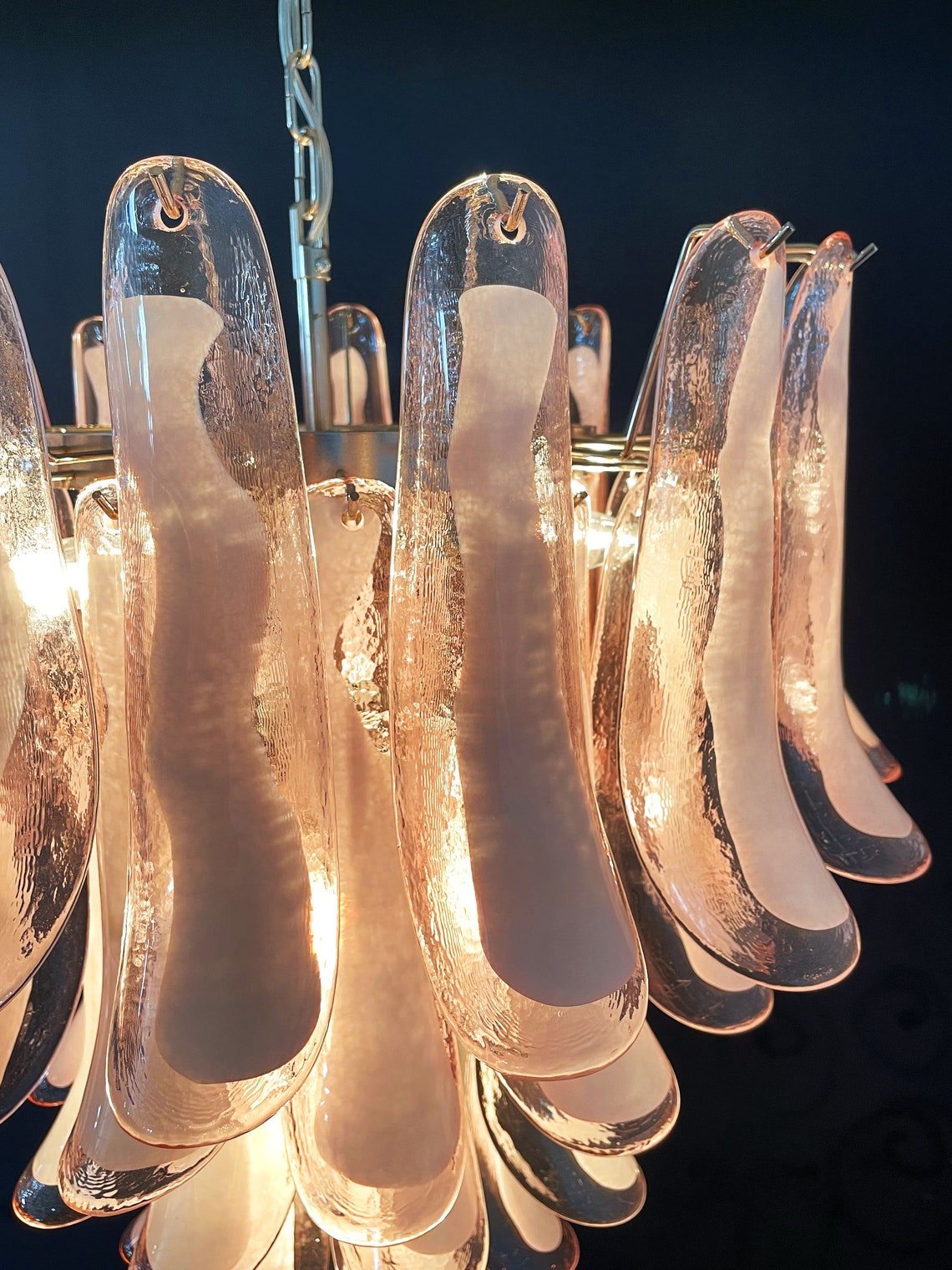 Italian Murano Petal Chandelier 52 PINK Petal Glasses - Etsy