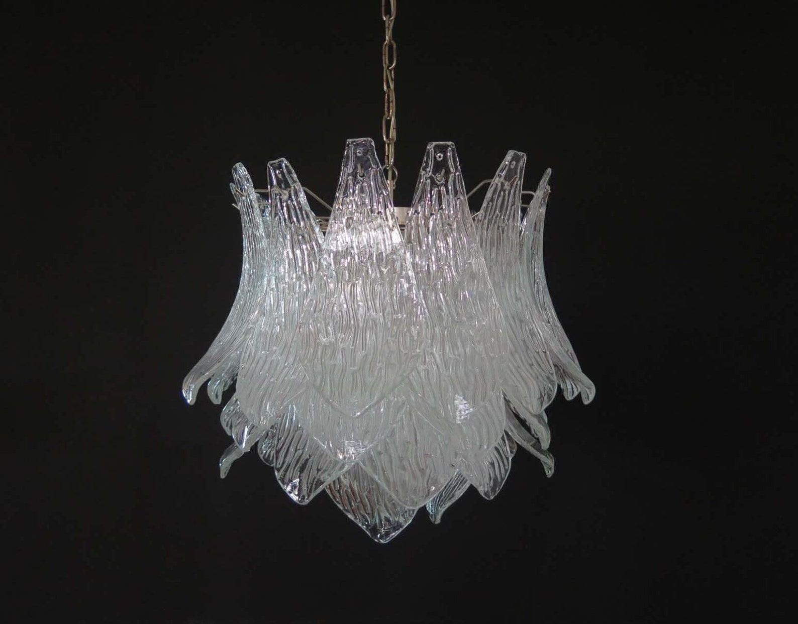 Italian Murano Glass Chandelier - 38 Trasparent Glasses - Etsy
