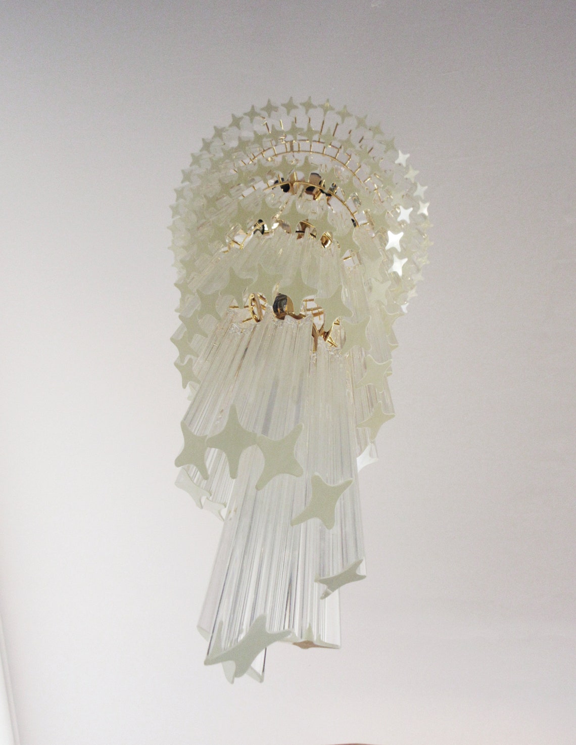 Spiral Chandelier 166 Transparent Quadrihedrons (bass Base) - Etsy