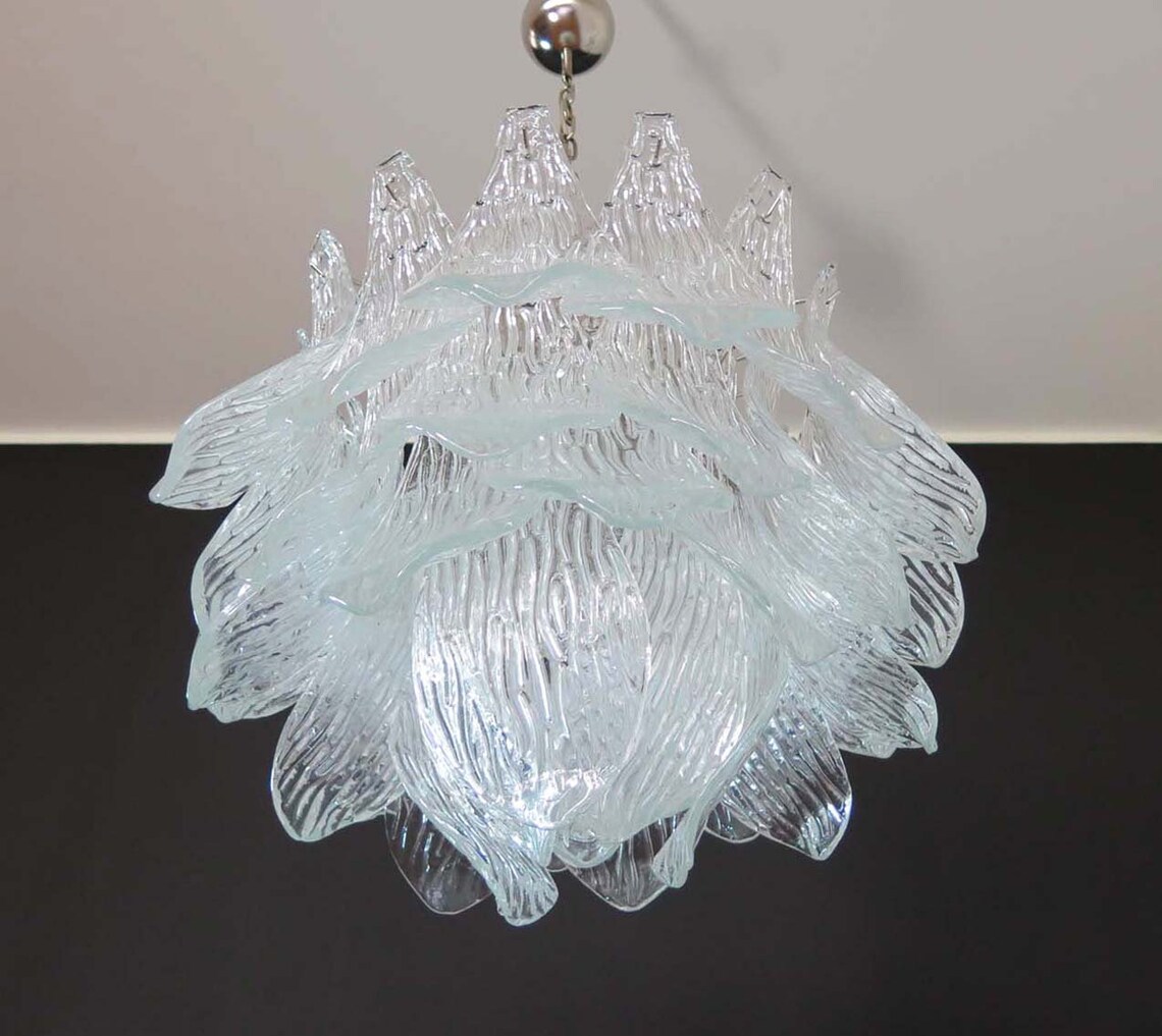 Italian Murano Glass Chandelier - 38 Trasparent Glasses - Etsy