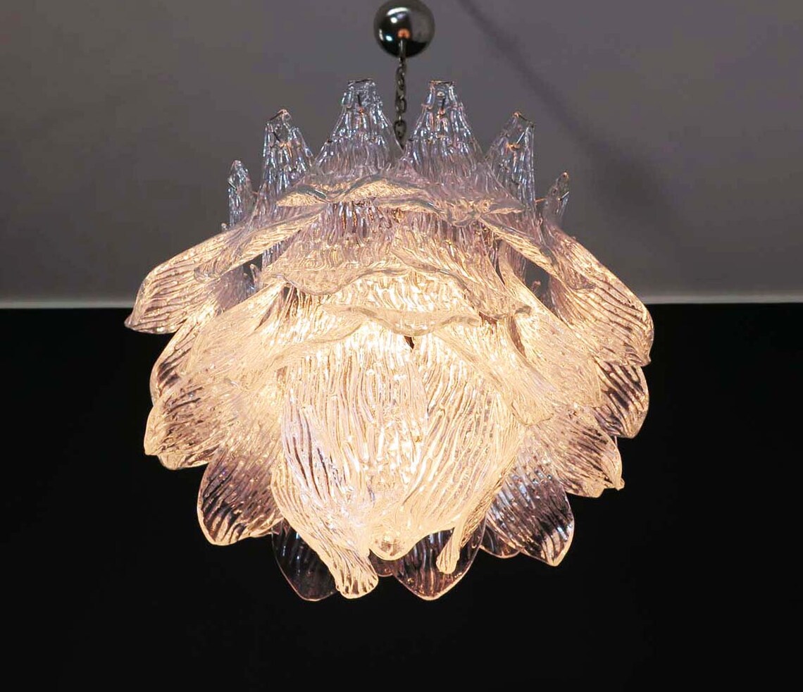Italian Murano Glass Chandelier - 38 Trasparent Glasses - Etsy