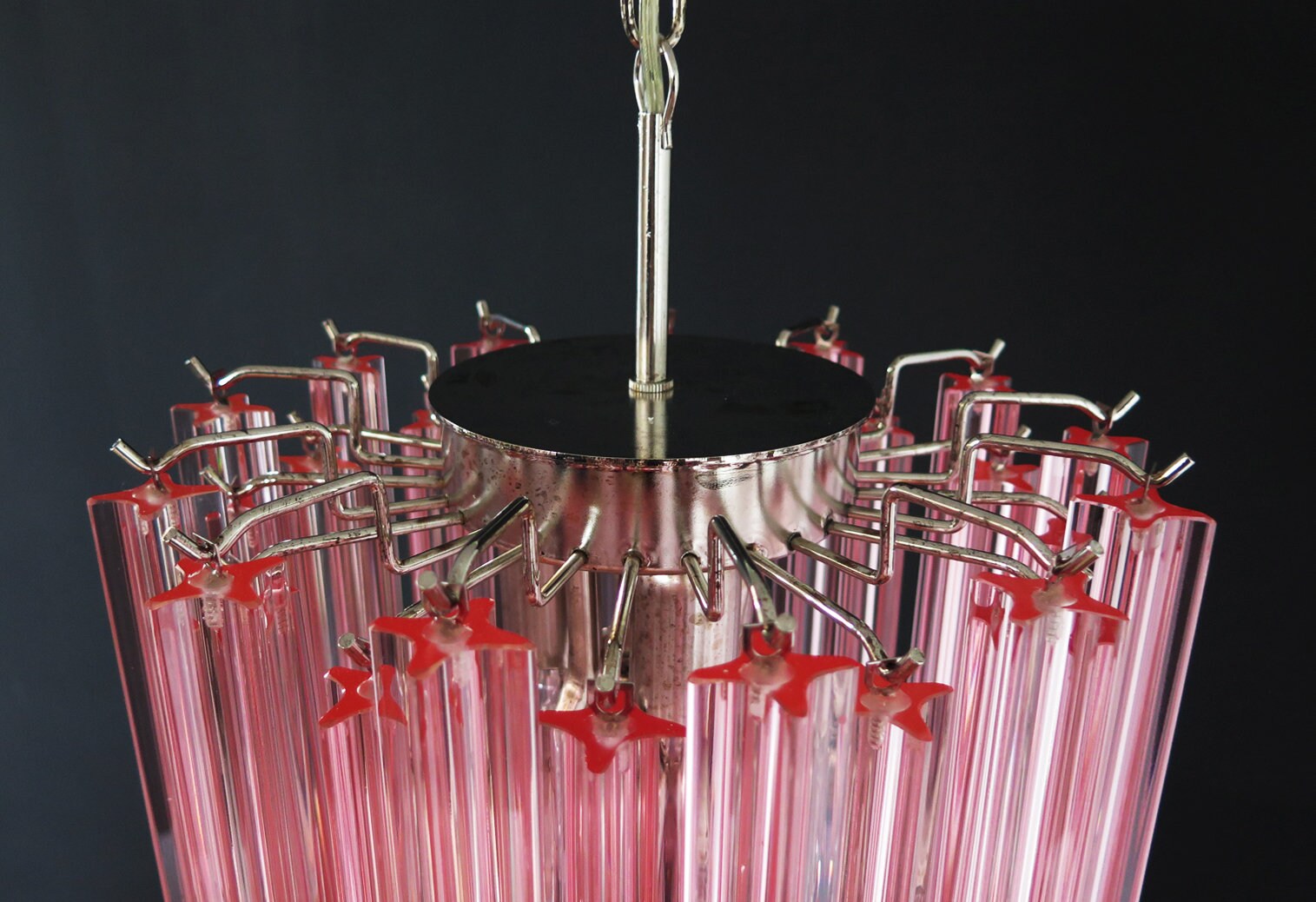 Murano Chandelier With 46 Pink Prism - Murano Glasses - Etsy