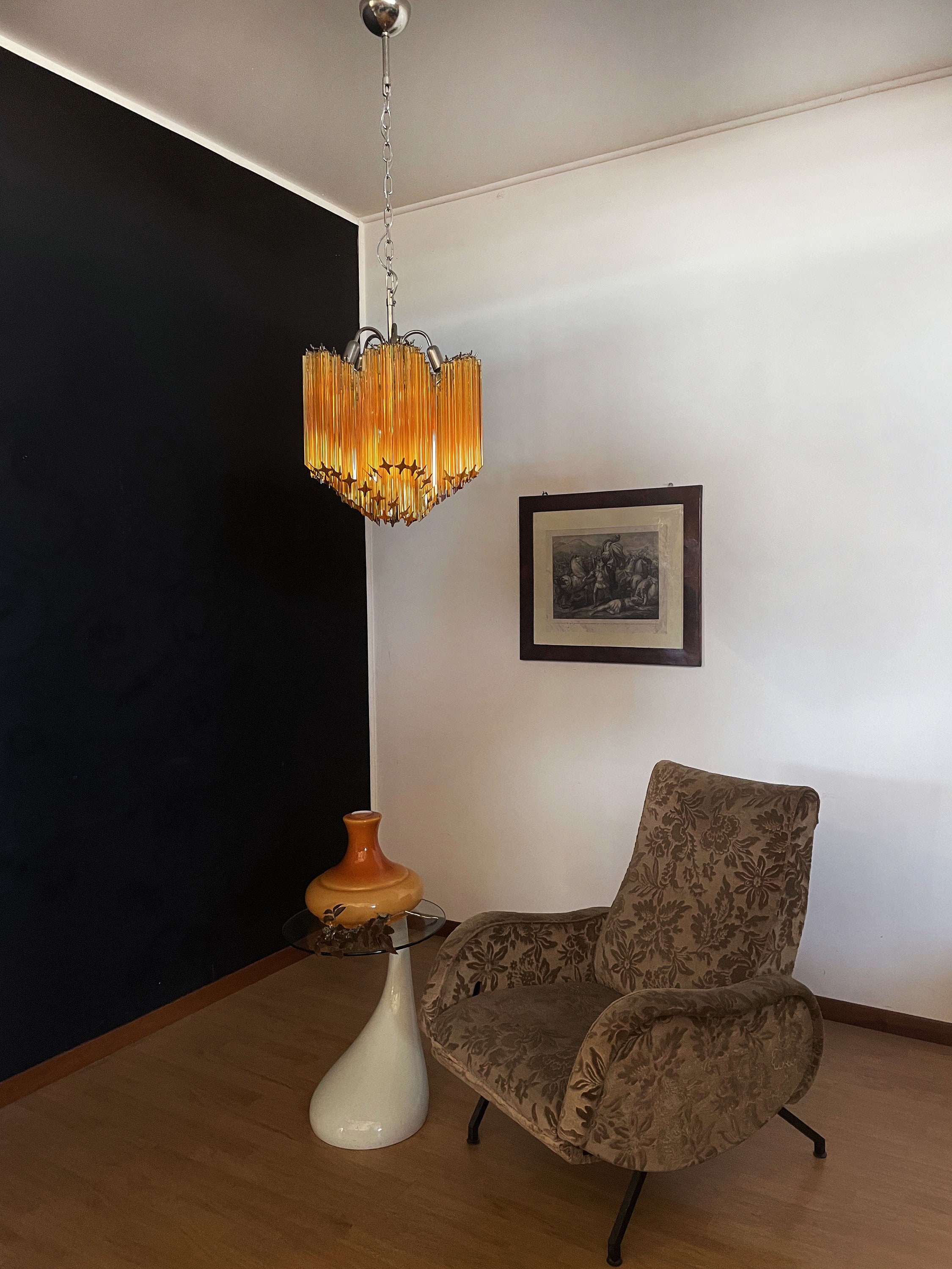 Snail Murano Chandelier 60 Quadrihedrons Amber Color - Etsy