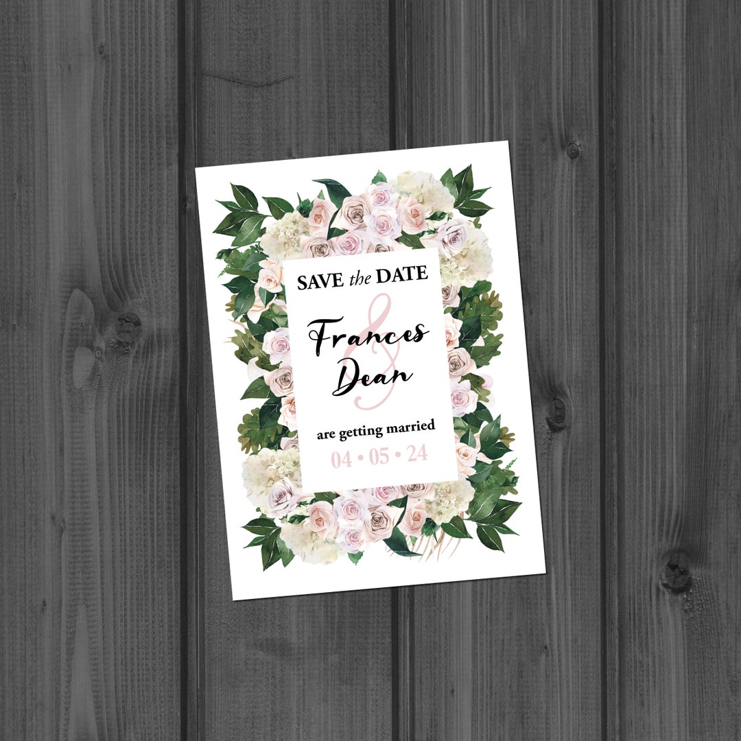 Save the Date Template Summer Bloom Printable Wedding - Etsy