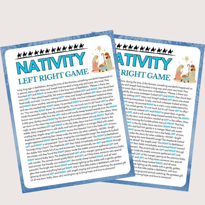 Nativity Left or Right Game, Pass the Prize, Fun Nativity Game ...