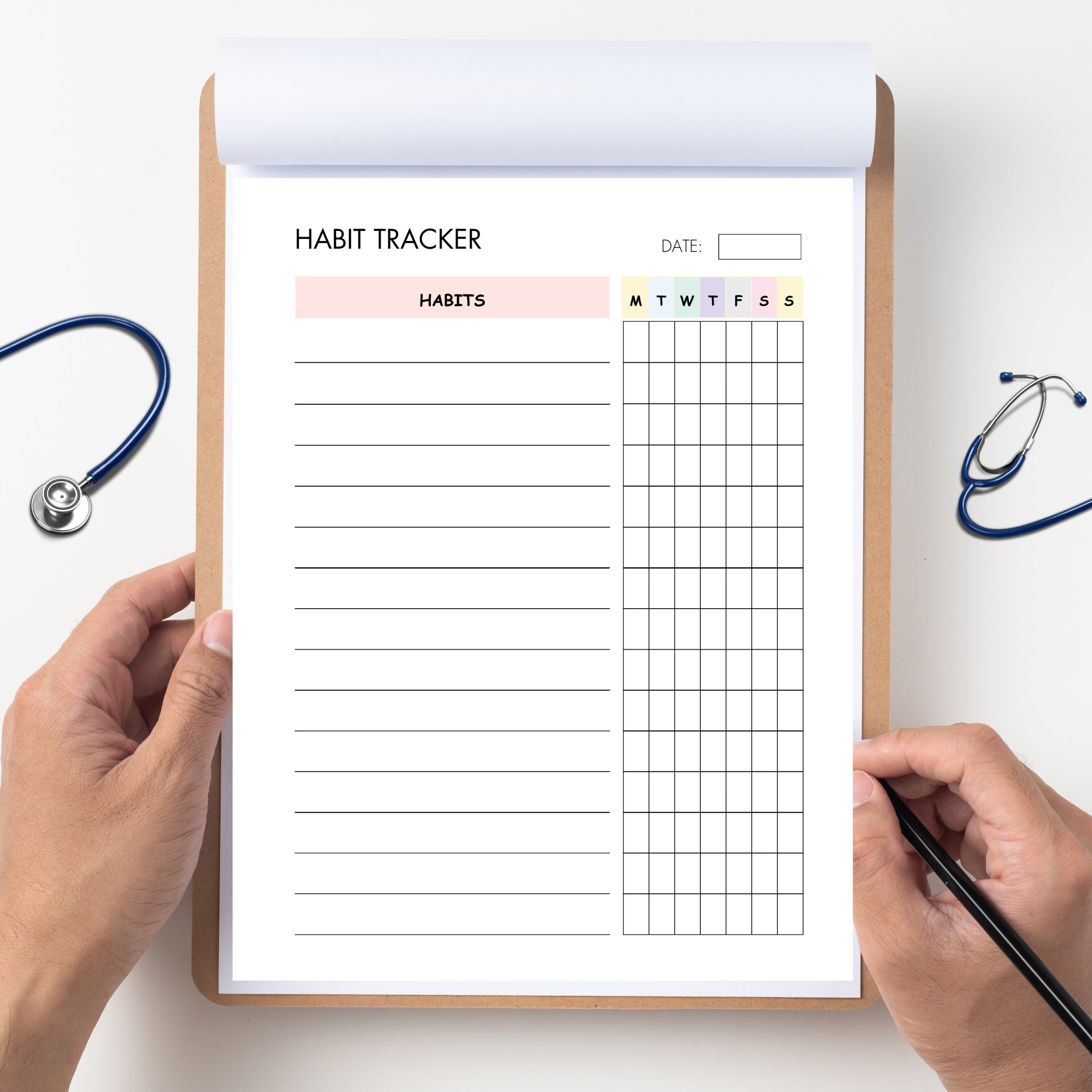Weekly Habit Tracker, Printable 7 Days Habit Tracker, Routine Tracker ...