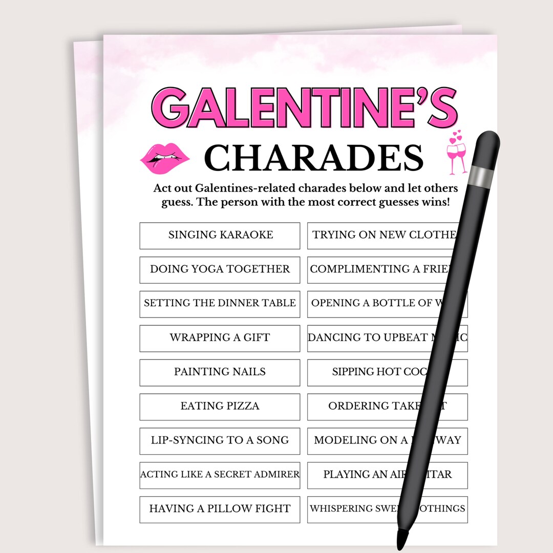Galentines Charades, Fun Galentines Day Games, Printable Galentines ...