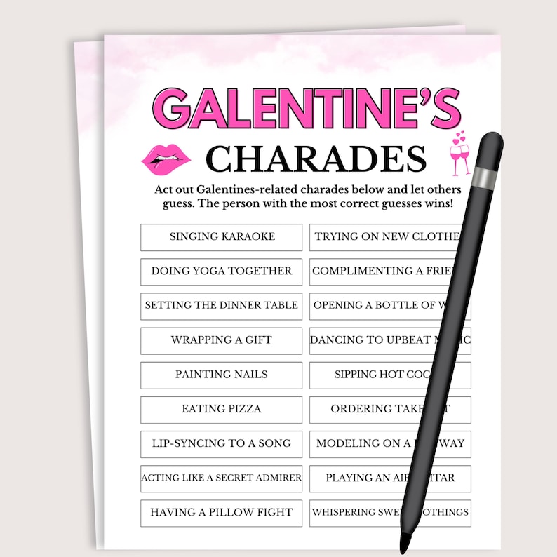 Galentines Charades, Fun Galentines Day Games, Printable Galentines ...