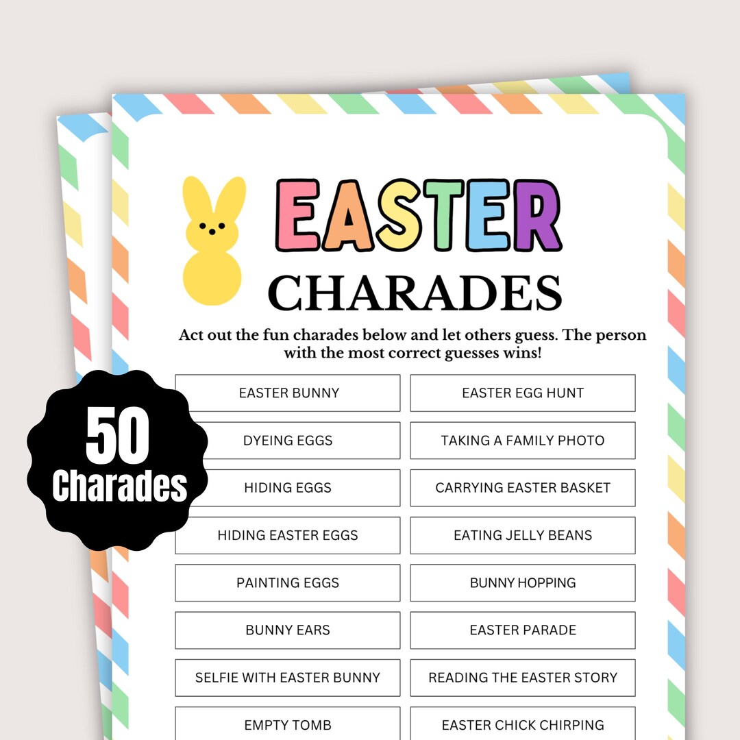 Easter Charades for Kids, Fun Easter Games, Group Easter Activity for ...