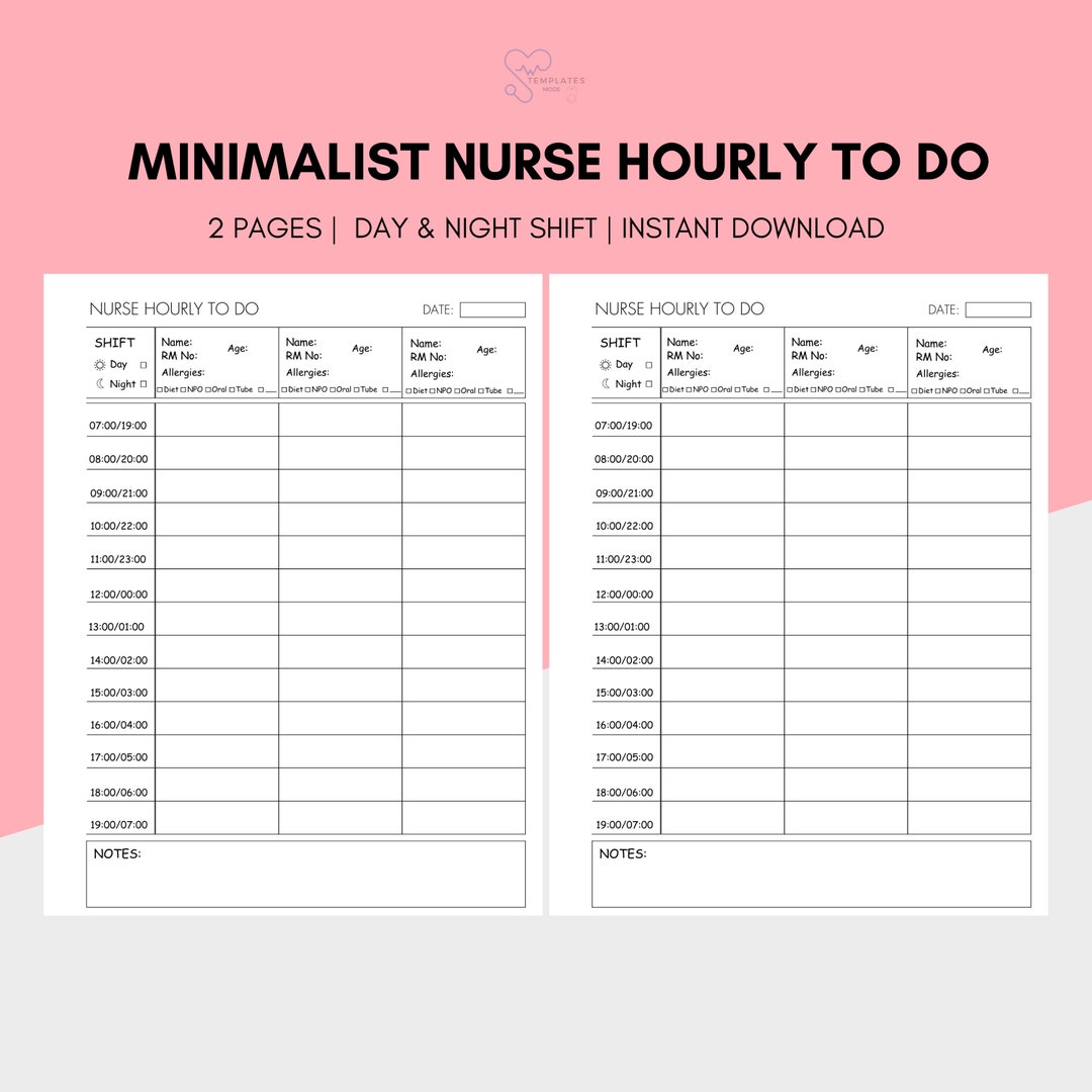 Medication Schedule With Comments, Day Shift Nurse Report, Night Shift ...
