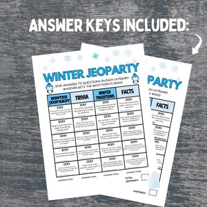 Winter Jeopardy, Fun Winter Party Games, Printable Winter Office Game ...