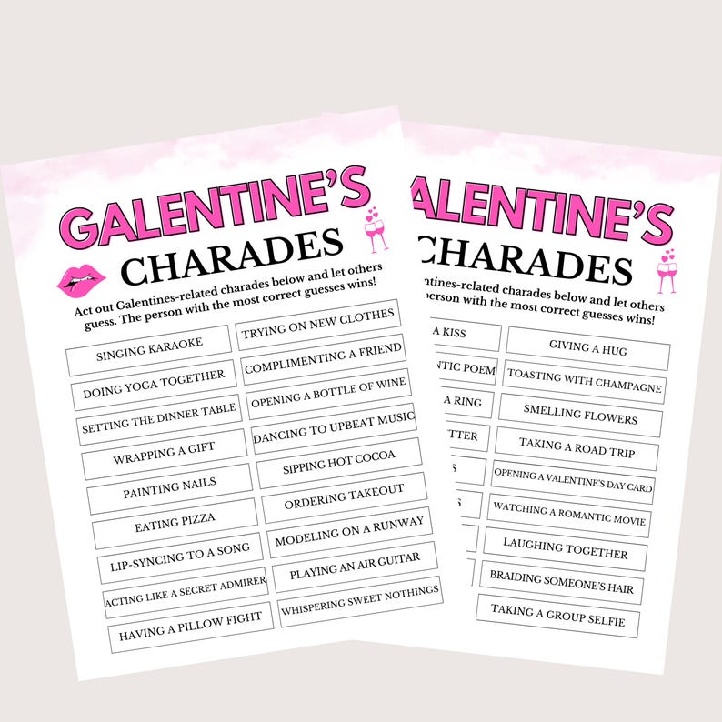 Galentines Charades, Fun Galentines Day Games, Printable Galentines ...