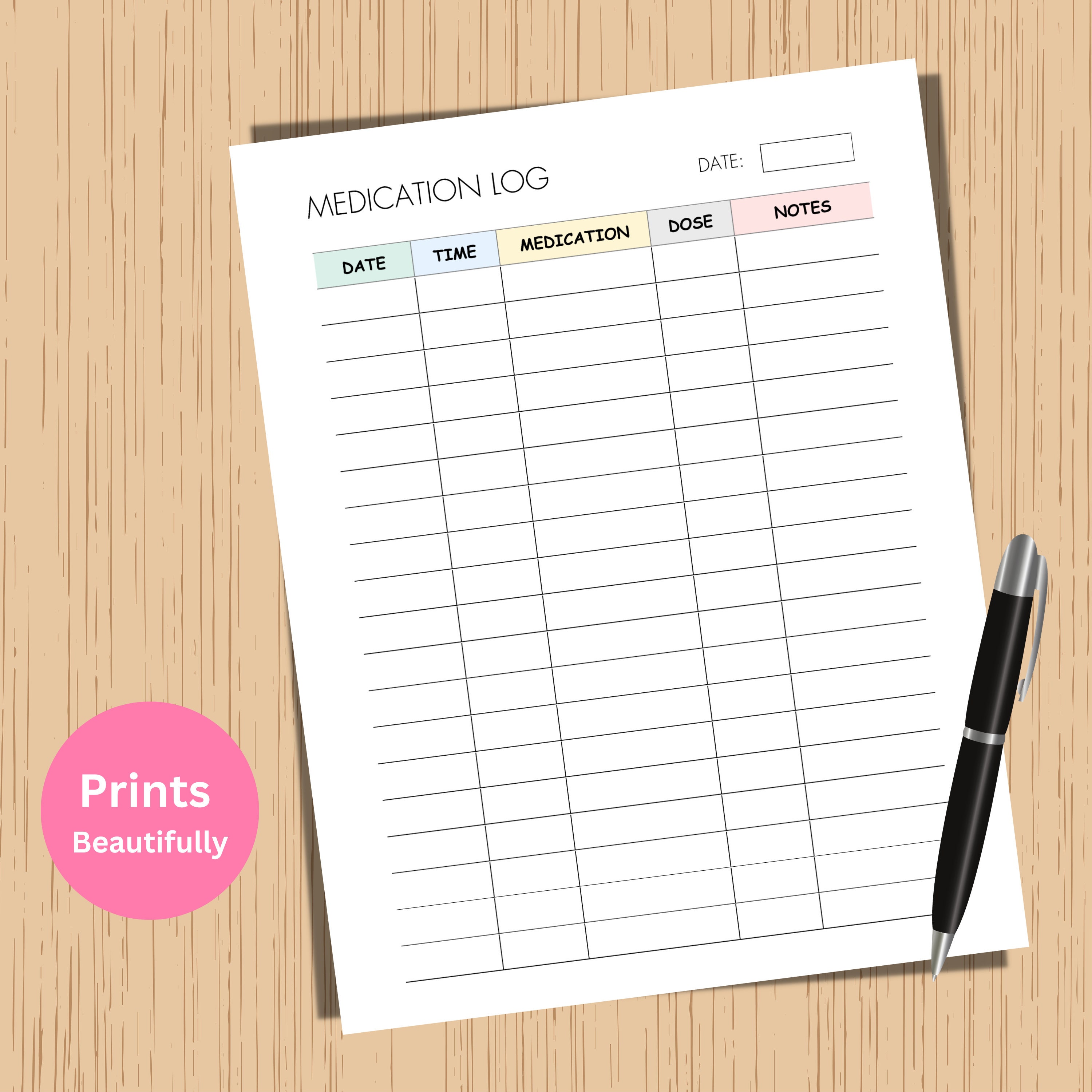 Medication Log, Printable Medication Tracker, Medication Schedule ...
