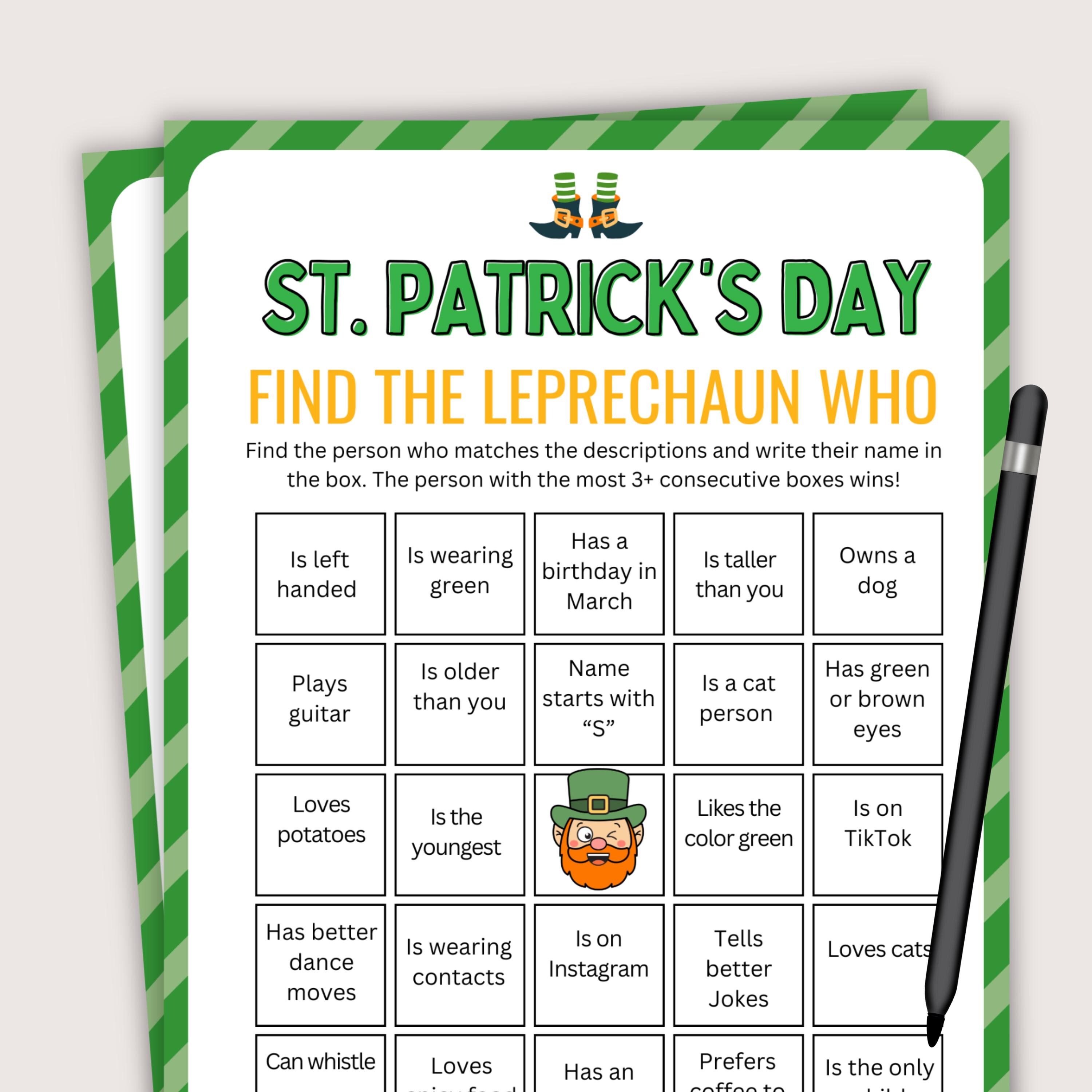 Find the Leprechaun Who, St. Patricks Day Game, Fun St. Patricks Day ...