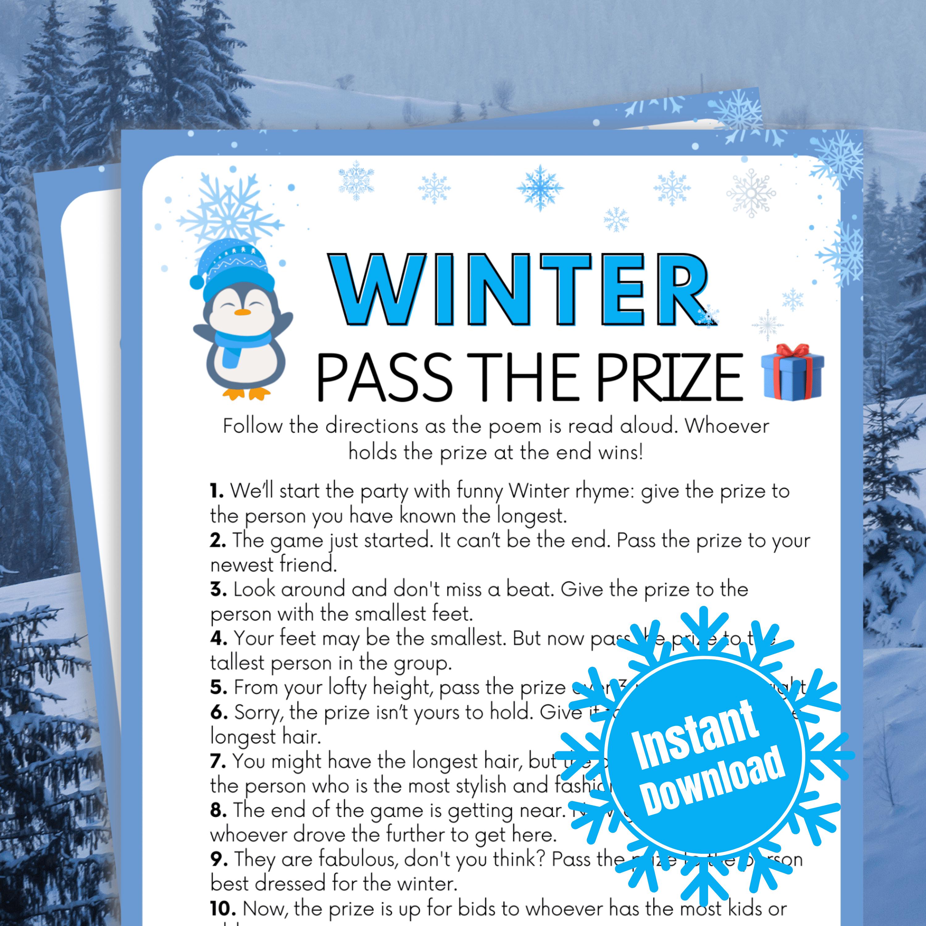 Winter Pass the Prize Game, Fun Winter Party Games for Groups, Winter ...