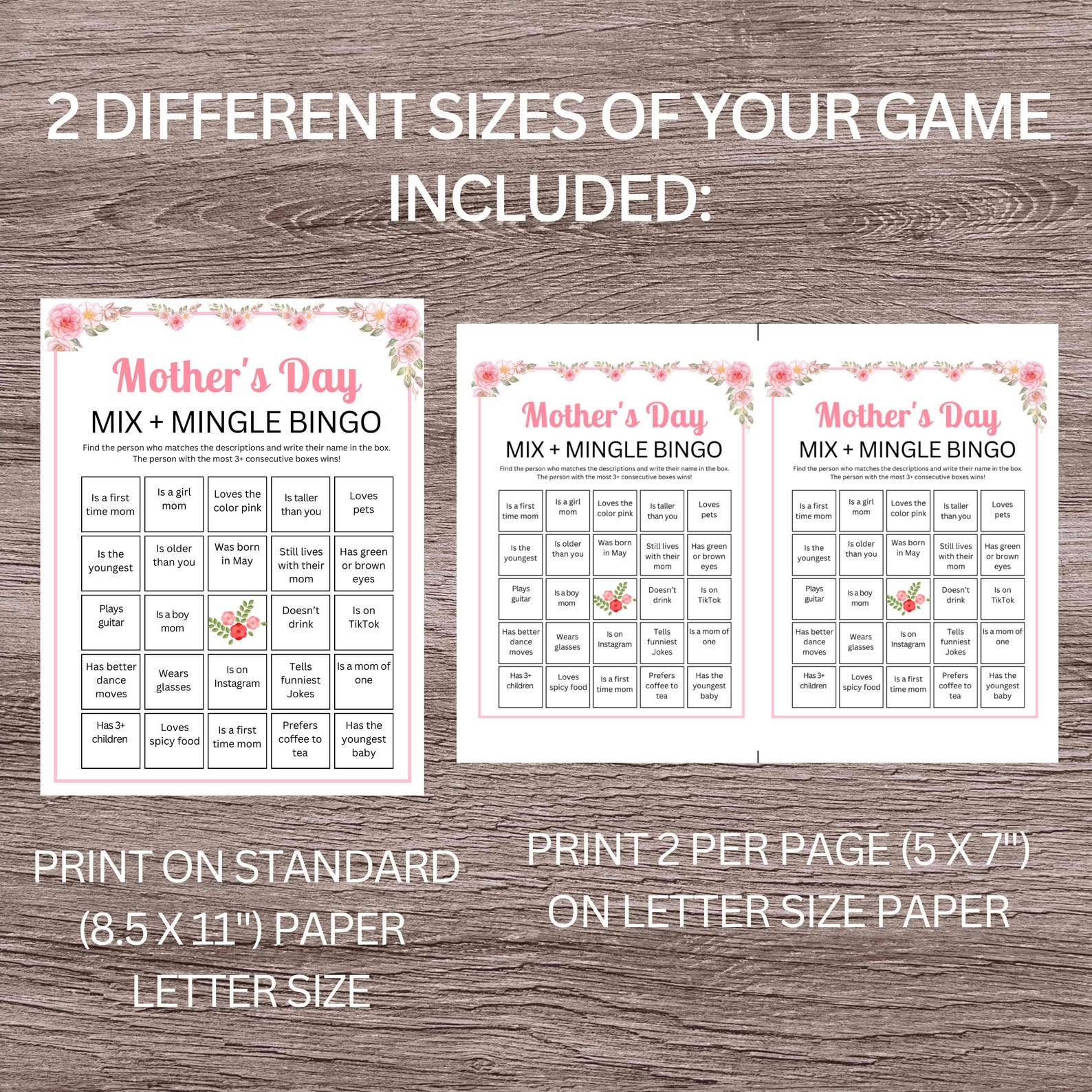Mothers Day Mix and Mingle Bingo, Mothers Day Games, Mothers Day Group ...