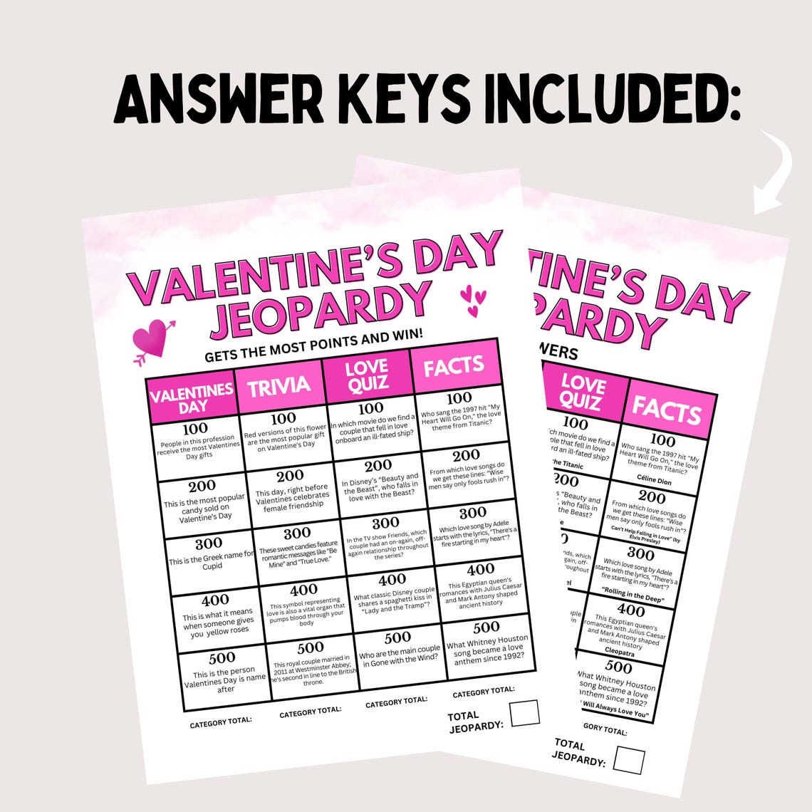 Valentines Day Jeopardy Game, Fun Valentines Day Games, Valentine's ...