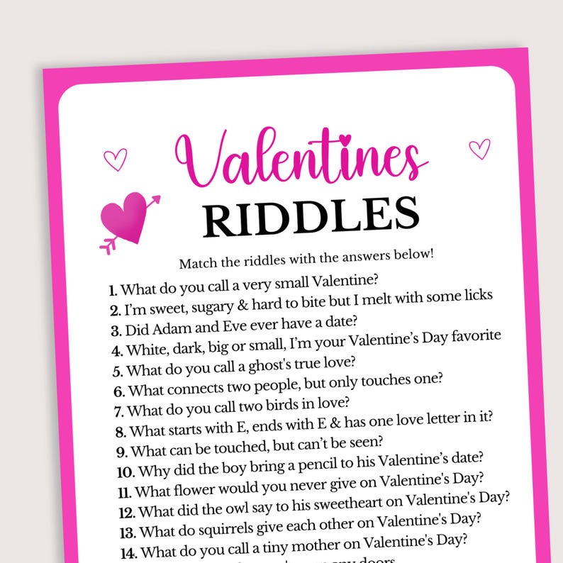 Valentines Day Riddles With Answers, Fun Valentines Day Games ...