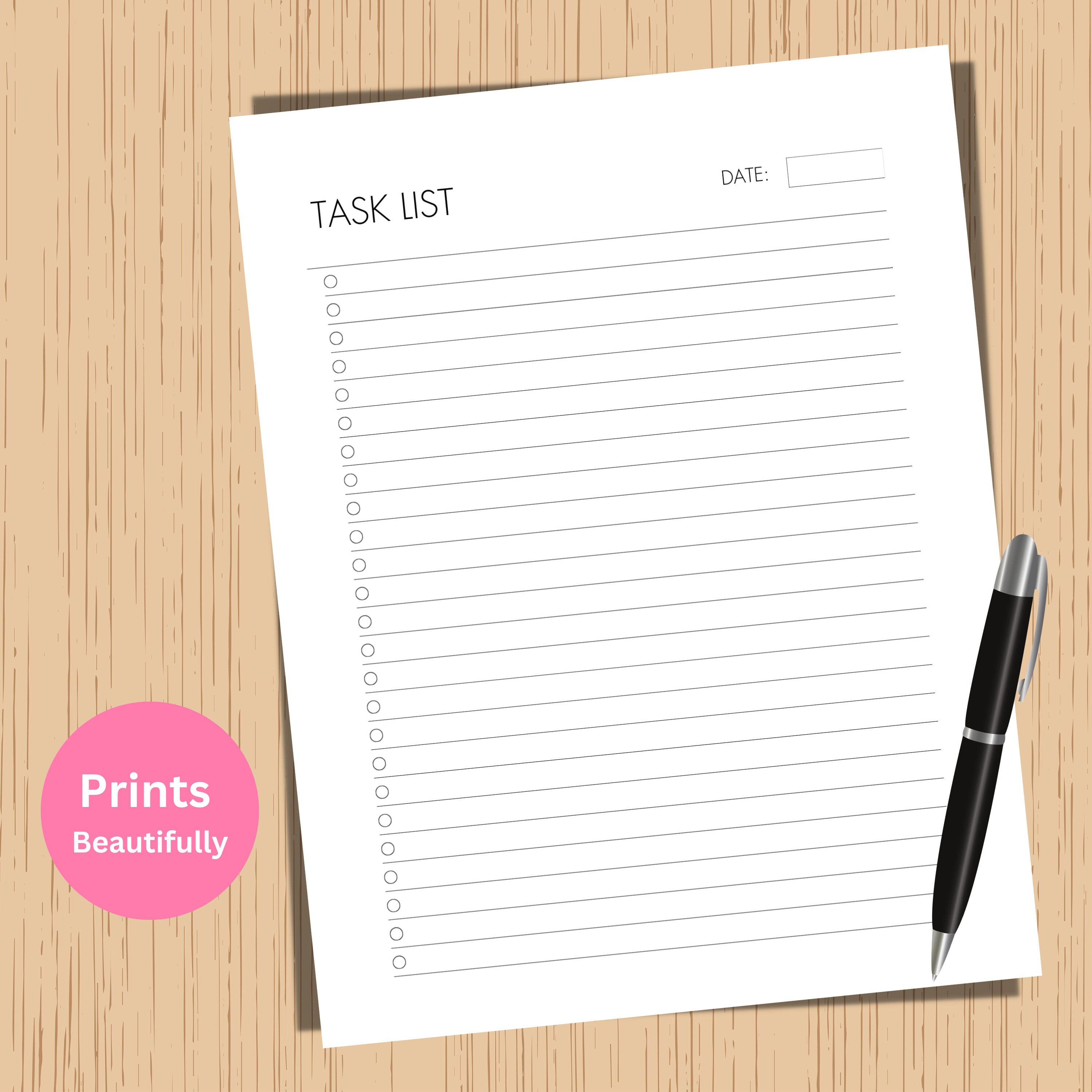 Task List, Printable to Do List, Blank Task List Template, Simple Task List, Minimal Task List ...