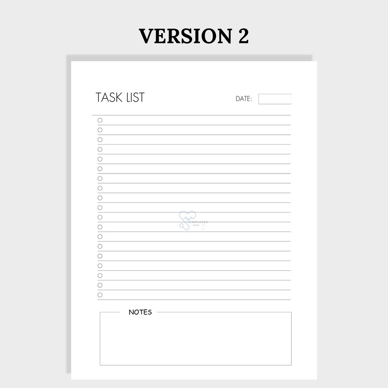 Task List, Printable to Do List, Blank Task List Template, Simple Task ...
