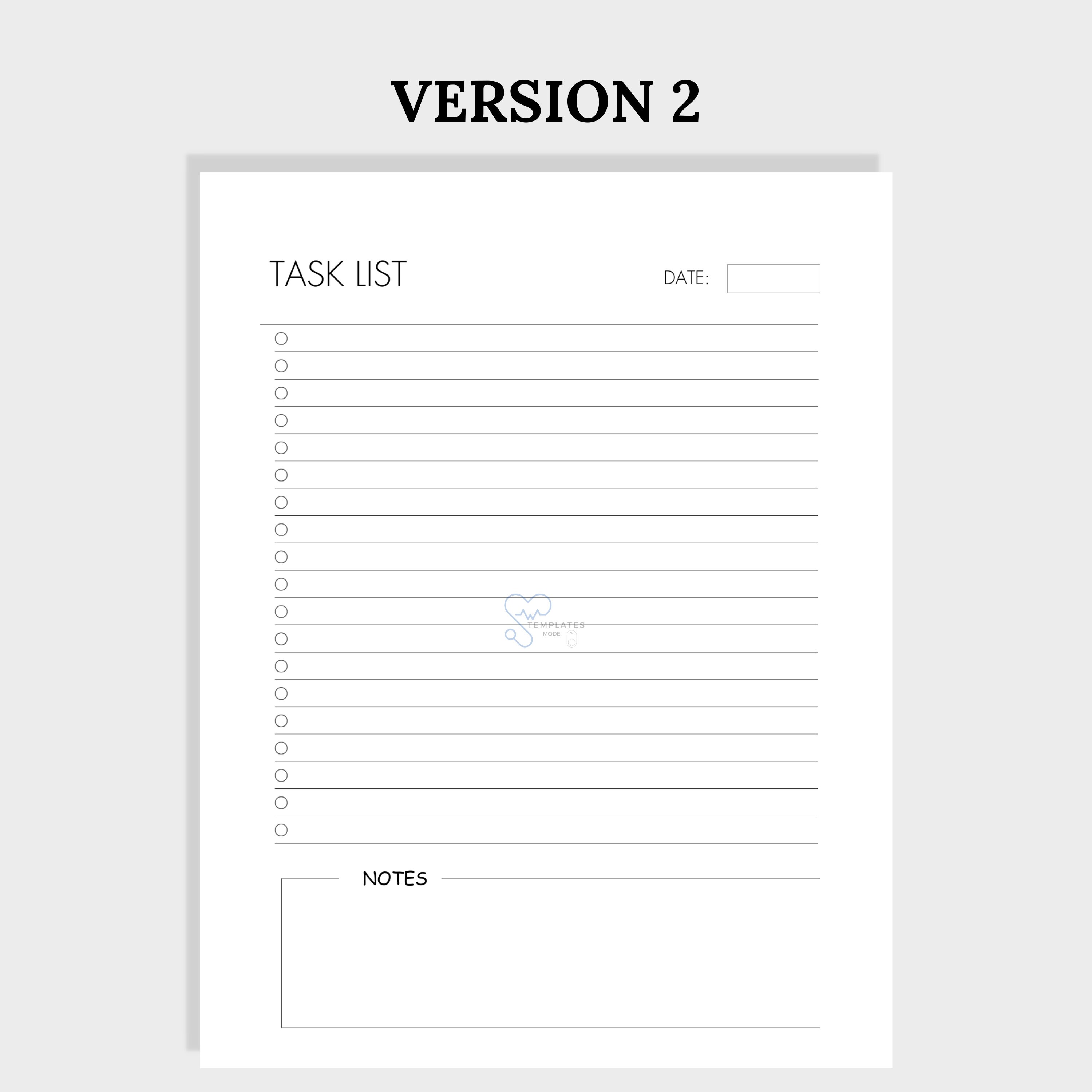 Task List, Printable to Do List, Blank Task List Template, Simple Task List, Minimal Task List ...