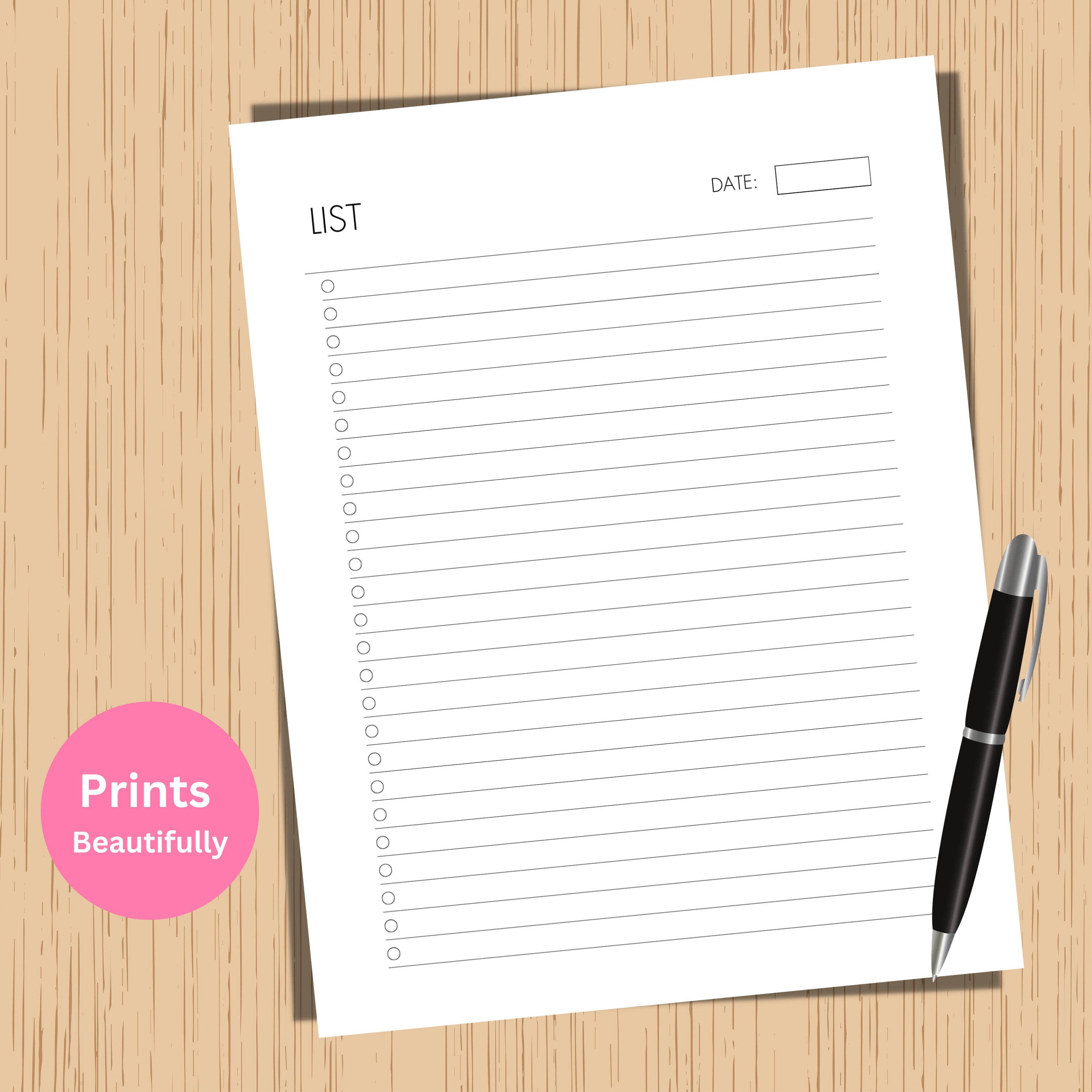 Blank List Template, Printable to Do List, Productivity Planner, Simple ...