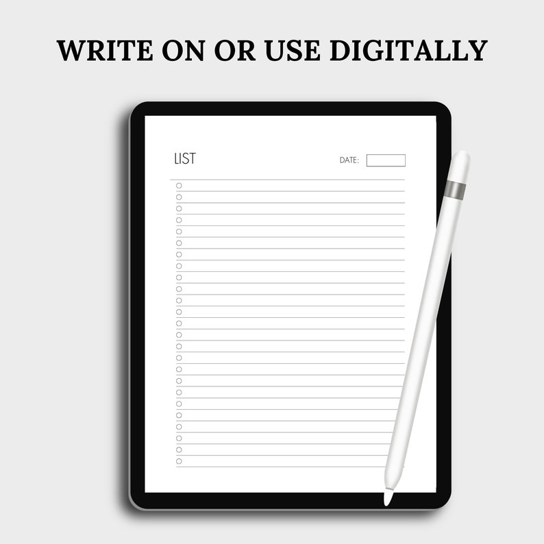 Blank List Template, Printable to Do List, Productivity Planner, Simple ...