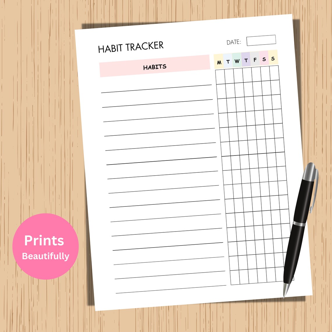 Weekly Habit Tracker, Printable 7 Days Habit Tracker, Routine Tracker ...