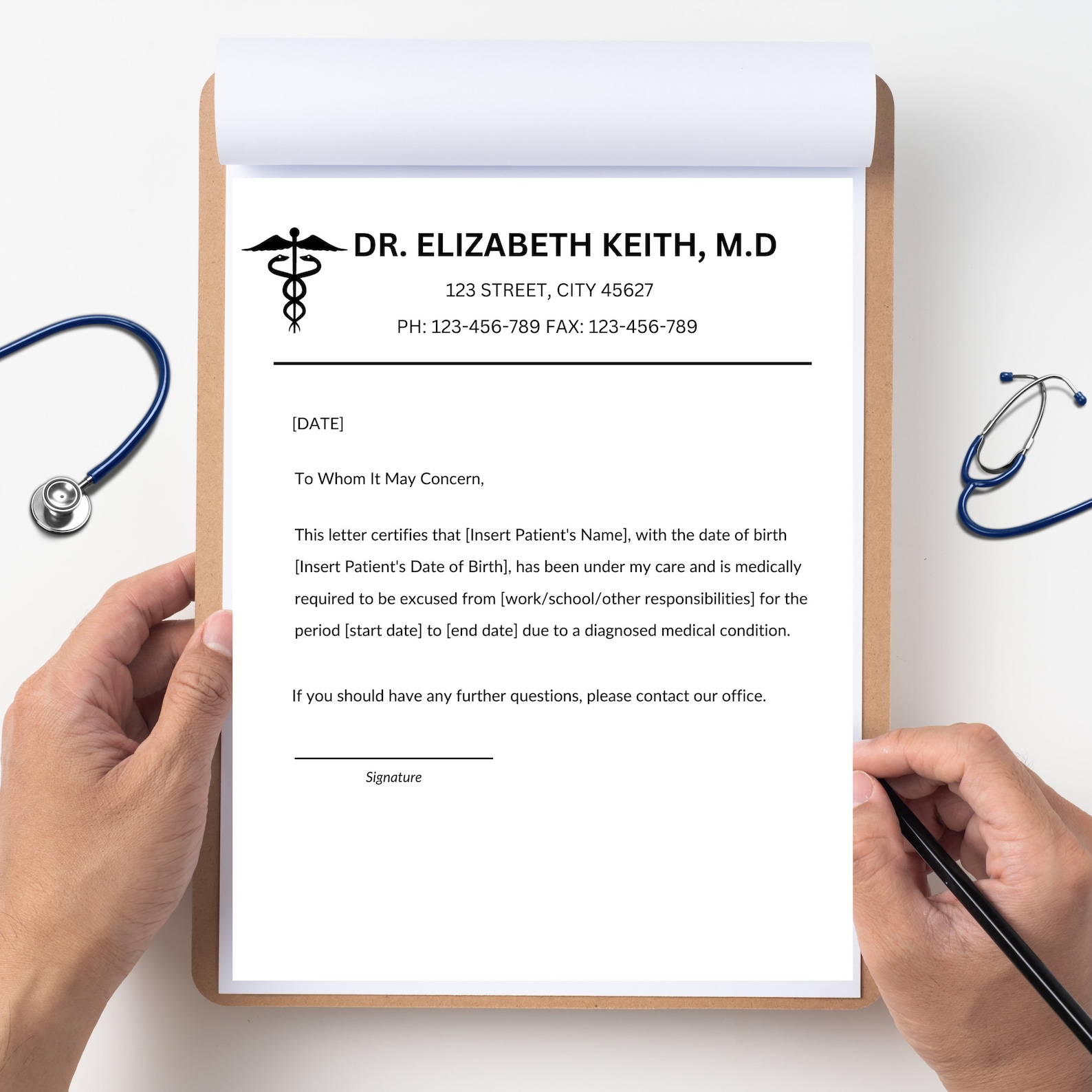 Doctor's Excuse Note, Sick Leave Letter, Medical Condition Letter for ...