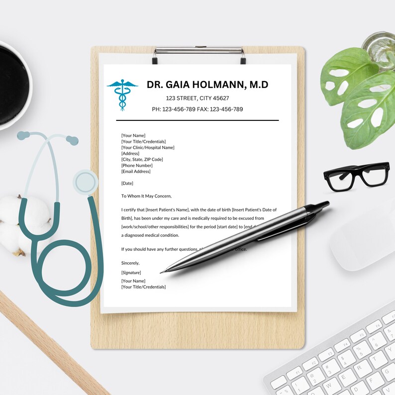 Editable Doctor's Excuse Note, Medical Leave (digital Download) - Etsy