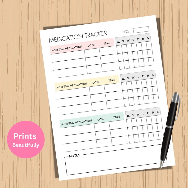 Medication Tracker, Medicine Log for Nurses and Caregivers, Printable ...