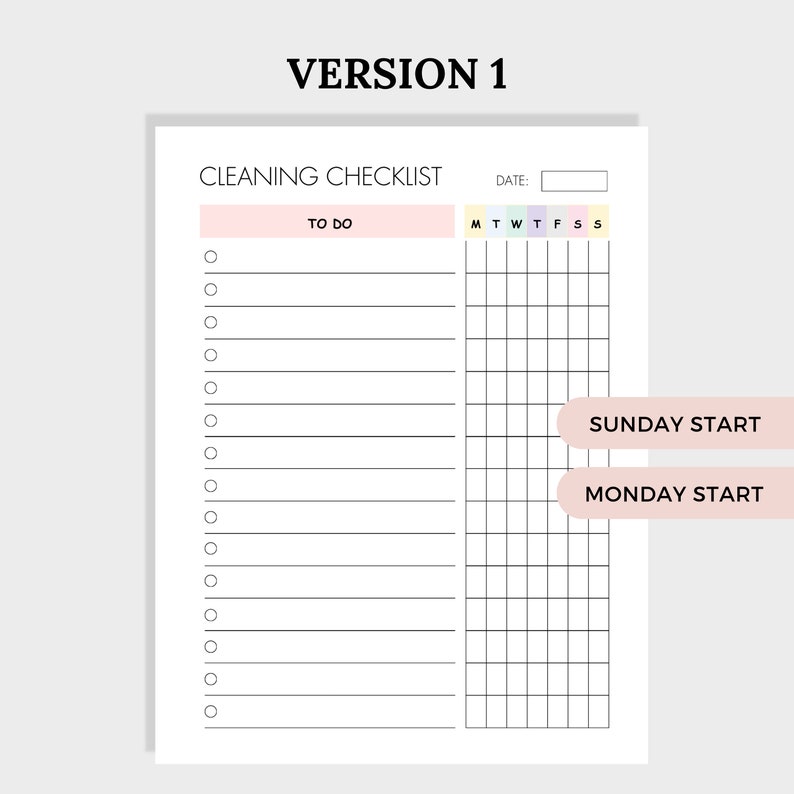 Daily Cleaning Schedule, Printable Weekly Cleaning Tracker, Cleaning ...